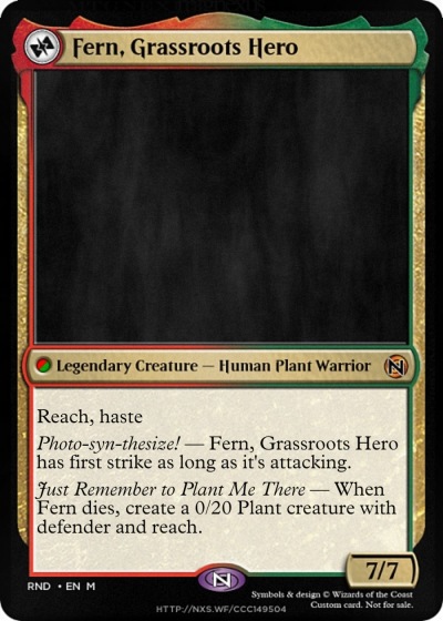MTGNexus - The Grass Sword // Fern, Grassroots Hero
