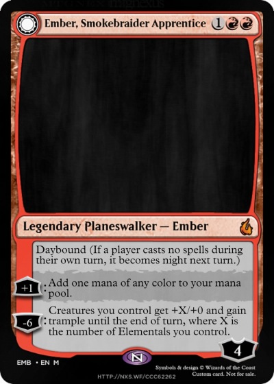MTGNexus - Ember, Smokebraider Apprentice // Umber, Aurora's Wretch