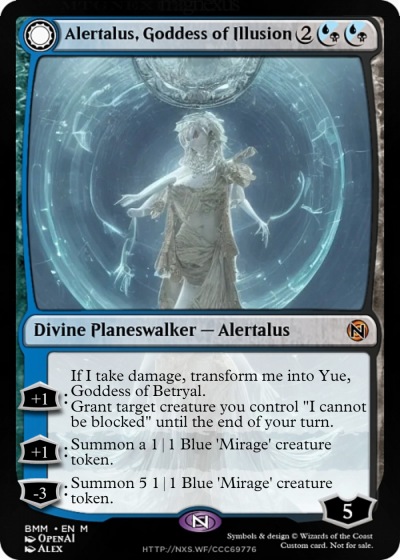 MTGNexus - Alertalus, Goddess of Illusion // Yue, Goddess of Betrayal