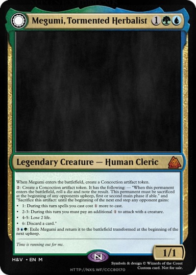 MTGNexus - Megumi, Tormented Herbalist // Megumi, Liberated Healer