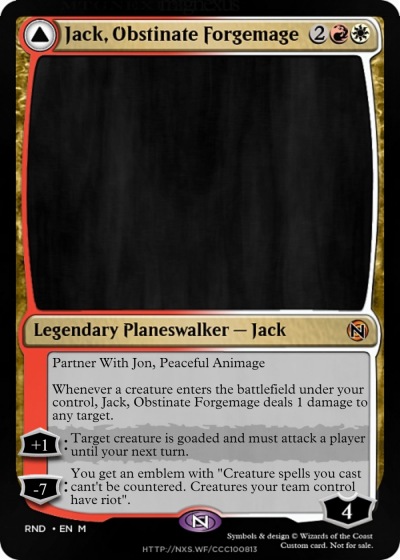 MTGNexus - Jack, Obstinate Forgemage // Jon, Peaceful Animage