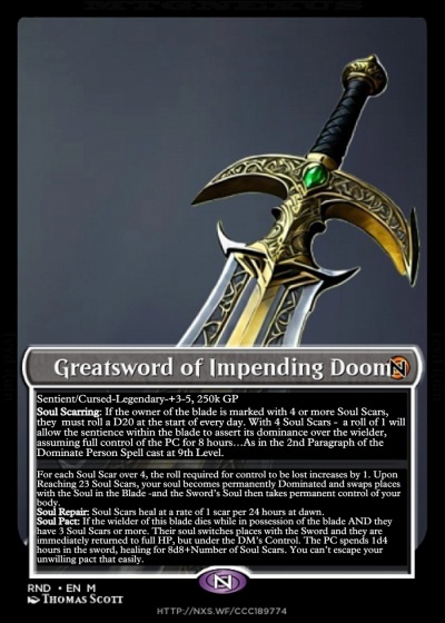 MTGNexus - Greatsword of Impending Doom