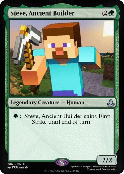 Minecraft Steve Pokemon Card