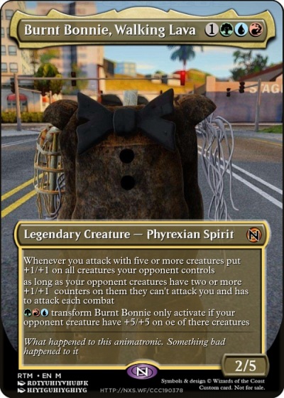 MTGNexus - Burnt Bonnie, Walking Lava // Zombie Toy Bonnie, laughs At Death