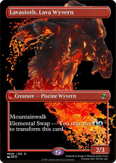 MTGNexus - Plesioth, Water Wyvern // Lavasioth, Lava Wyvern