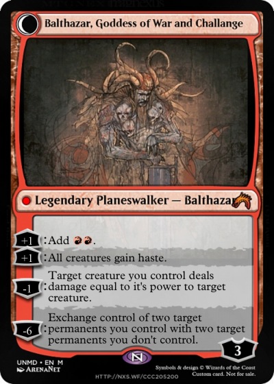 MTGNexus - Balthazar, Goddess of Fire // Balthazar, Goddess of War and Chal