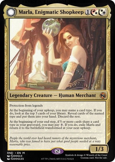 MTGNexus - Marla, Enigmatic Shopkeep // Mina, Goddess of Tears