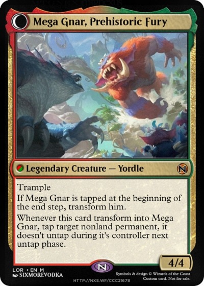 MTGNexus - Gnar, Missing Link // Mega Gnar, Prehistoric Fury
