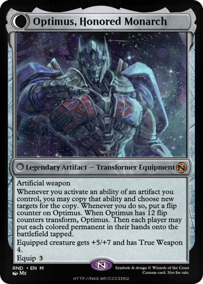 MTGNexus - Optimus, Honored Vehicle // Optimus, Honored Monarch