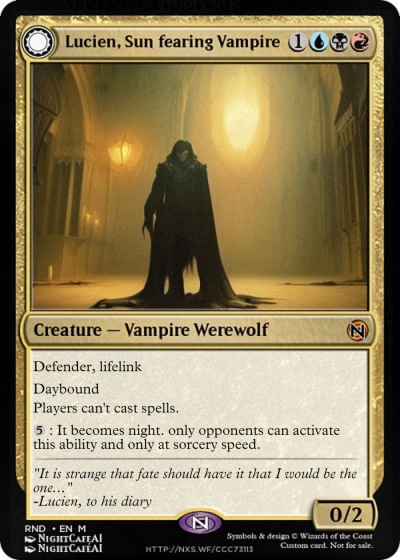 MTGNexus - Lucien, Sun fearing Vampire // Lucien, Rampant Night Hound