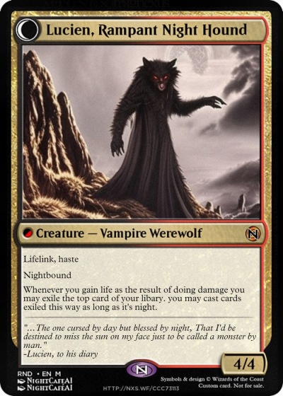 MTGNexus - Lucien, Sun fearing Vampire // Lucien, Rampant Night Hound