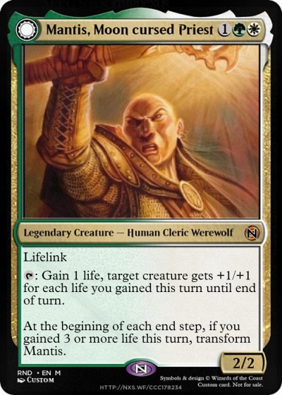 MTGNexus - Mantis, Moon cursed Priest // Mantis, Blood Moon Zealot
