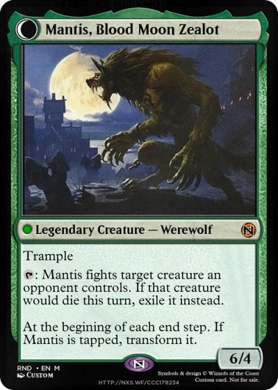 MTGNexus - Mantis, Moon cursed Priest // Mantis, Blood Moon Zealot