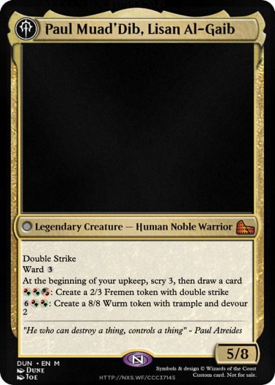 MTGNexus - Paul Atreides, Heir of Caladan // Paul Muad'Dib, Lisan Al-Gaib