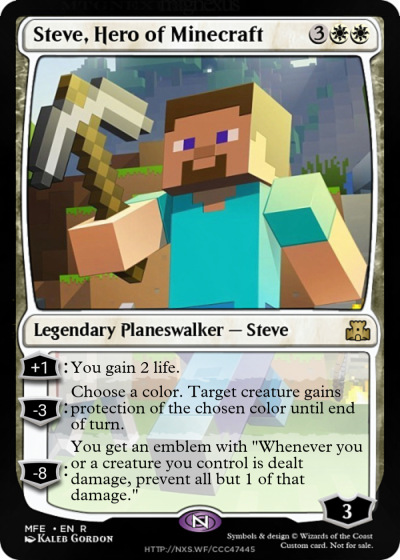 Minecraft Steve Pokemon Card