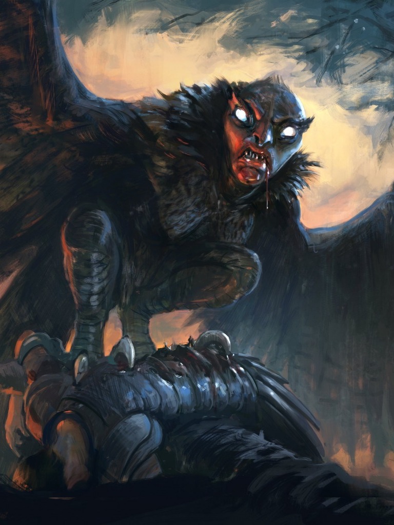 MTGNexus - Ravenous Harpy Art by Sam Rowan