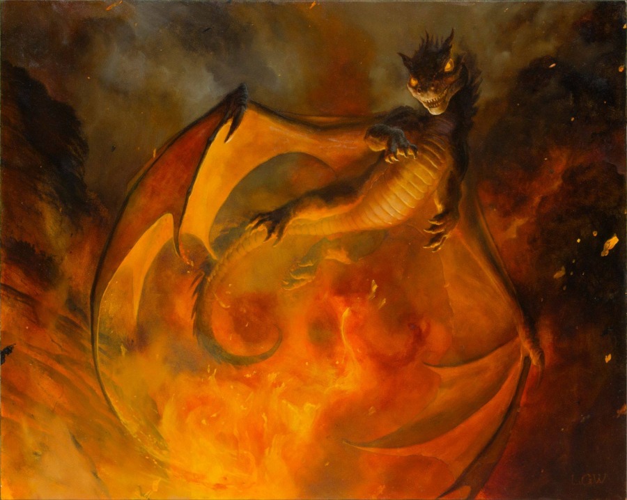MTGNexus - Dragon token Art by Lars Grant-West