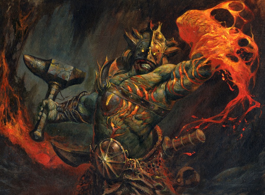 MTGNexus - Deathforge Shaman Art by Dave Kendall