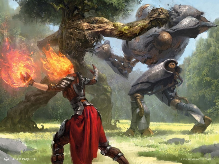 MTGNexus - Fiery Intervention Art by Adam Paquette