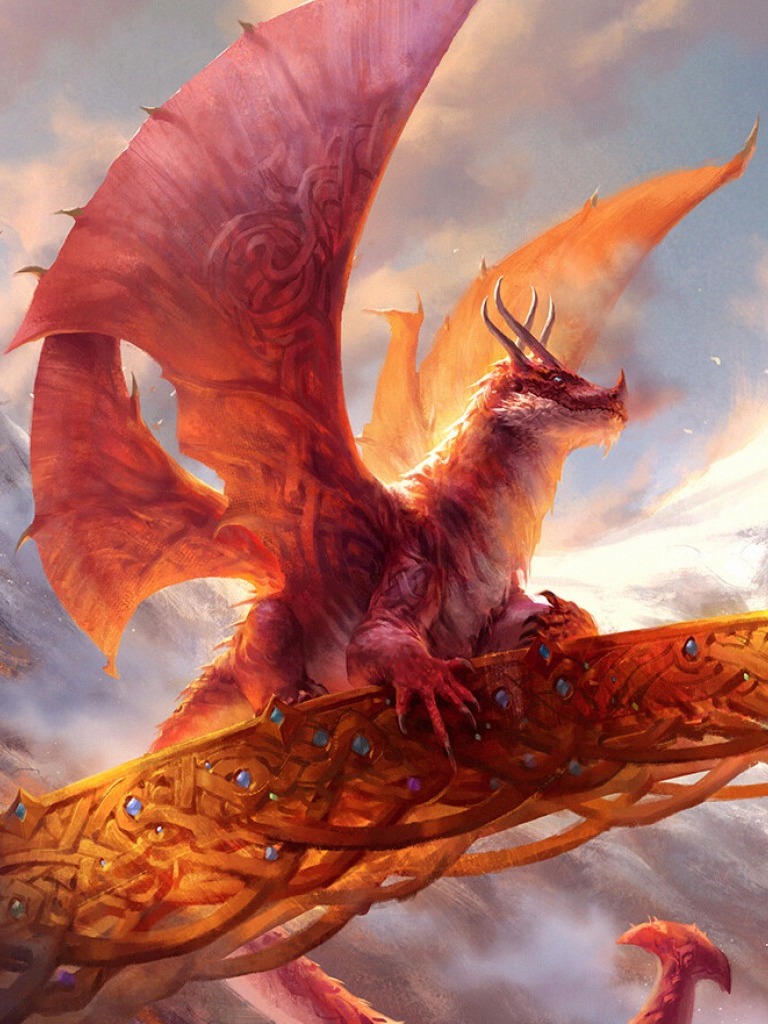 MTGNexus - Goldspan Dragon Art by Andrew Mar